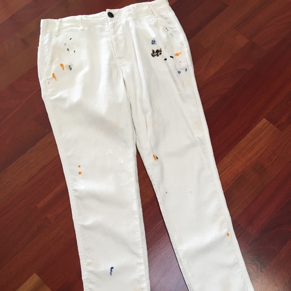 THE GREAT. | Jeans | The Great Paint Splatter White Jeans | Poshmark